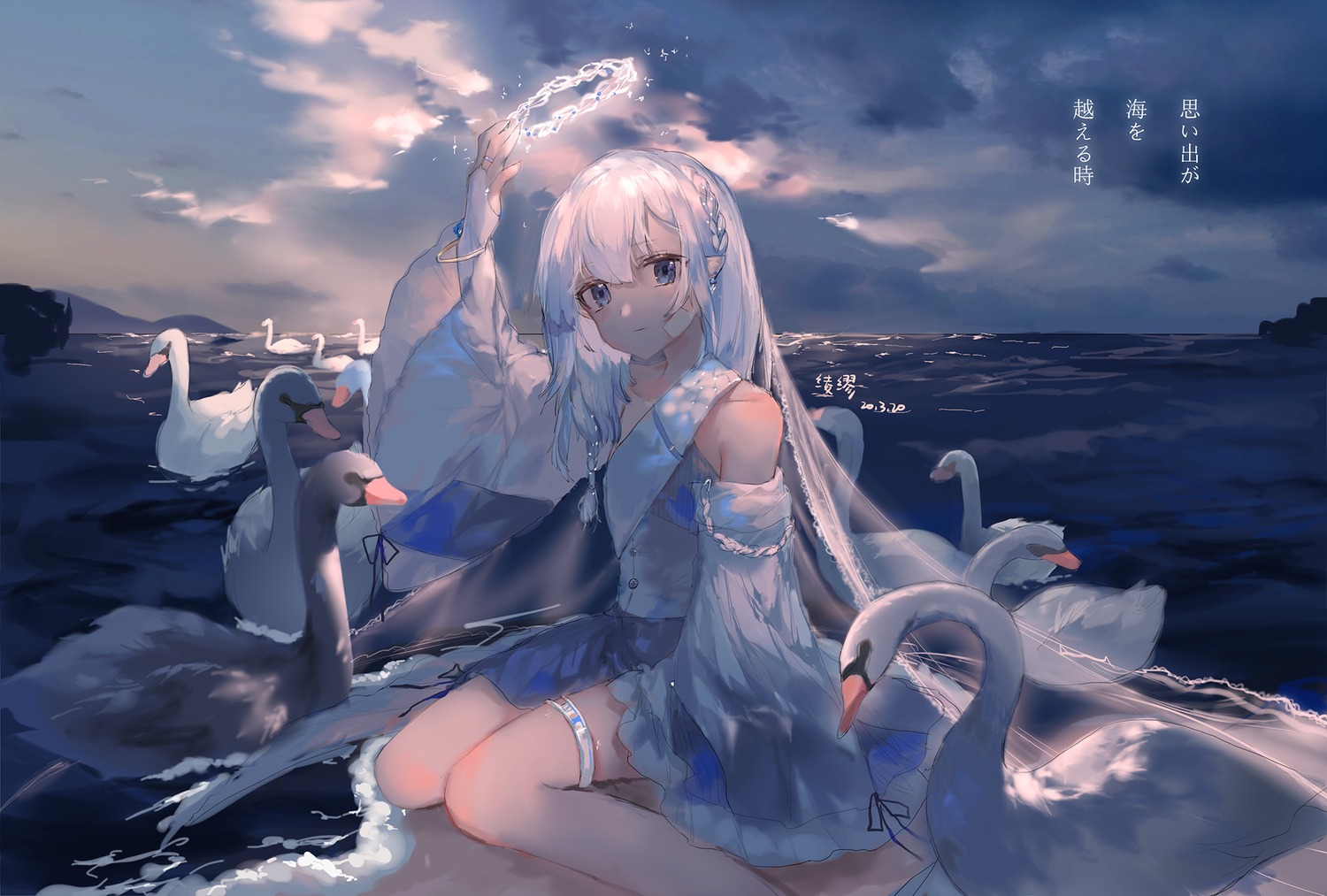 ling mou angel garter pointy ears sketch | #1103859 | yande.re